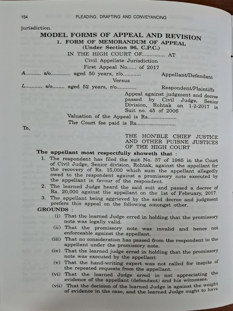 Forms - Drafts of Appeal and Revision - DPC Module 2 | PDF