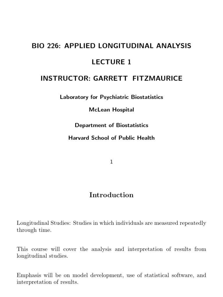 Longitudinal Analysis 2007 | PDF