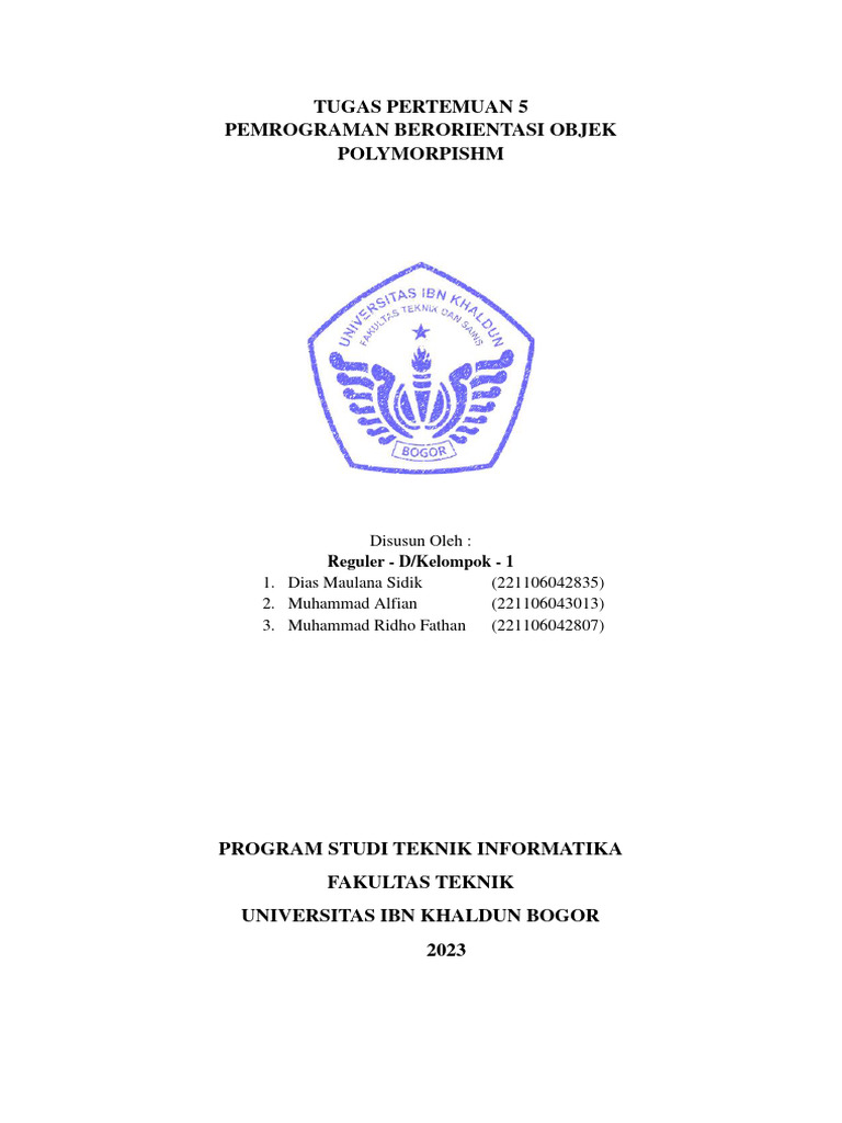 Tugas Pertemuan 5-Pbo | PDF | Computer Engineering | Mobile Phones
