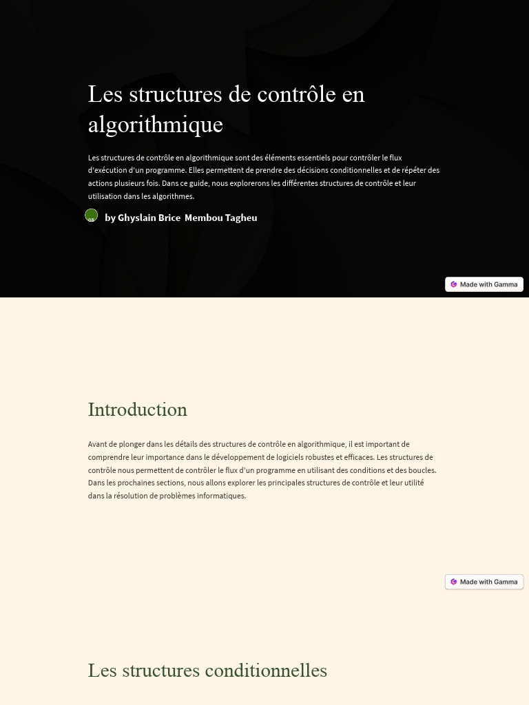 Structures de Contrôle en Algorithmique | PDF | Structure de contrôle ...