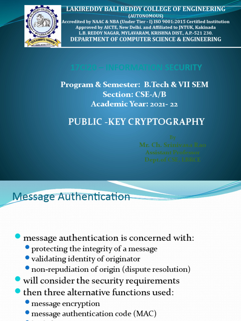 IS Unit-2 | PDF | Public Key Cryptography | Cryptography