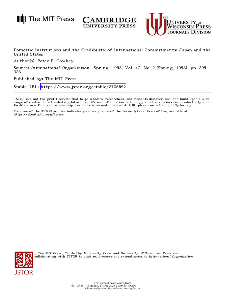 Cowhey (1993, Japan) | PDF | Republican Party (United States ...