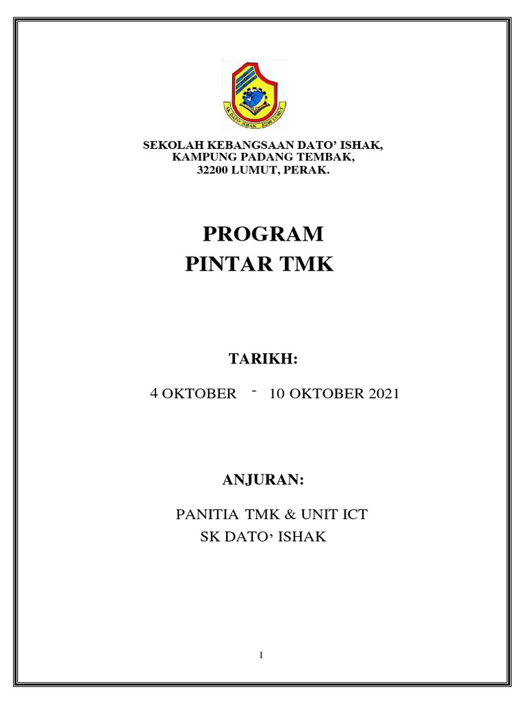 Kertas Kerja Program Panitia TMK 2021 | PDF