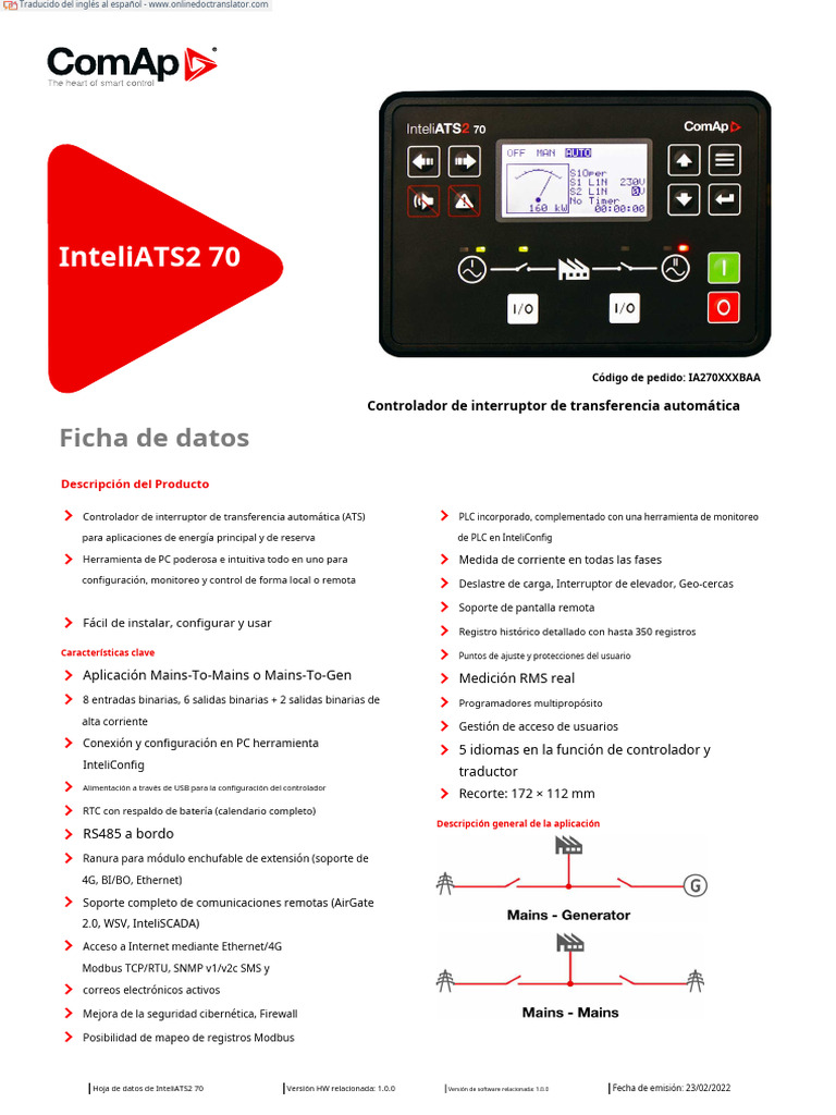 Manual InteliATS2 70 en Español | PDF | Ingeniería Informática ...