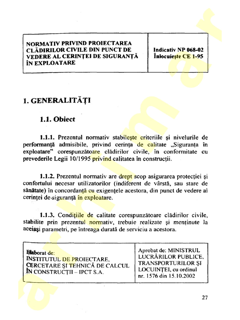 NP 068 - 2002 - Normativ de Proiectare A Cladirilor DPDV Al Cerintei de ...