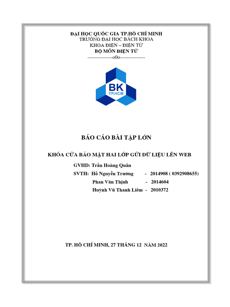 Bao Cao BTL TKHTN Nhom Bker | PDF