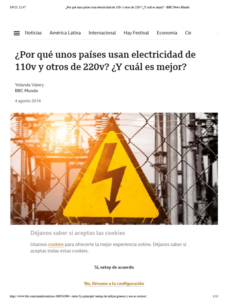 Voltajes eléctricos: 110v vs 220v | PDF | Electricidad | Ingenieria Eléctrica