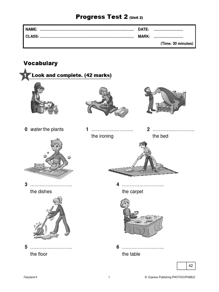 Fairyland 4 Progress Test 2 | PDF