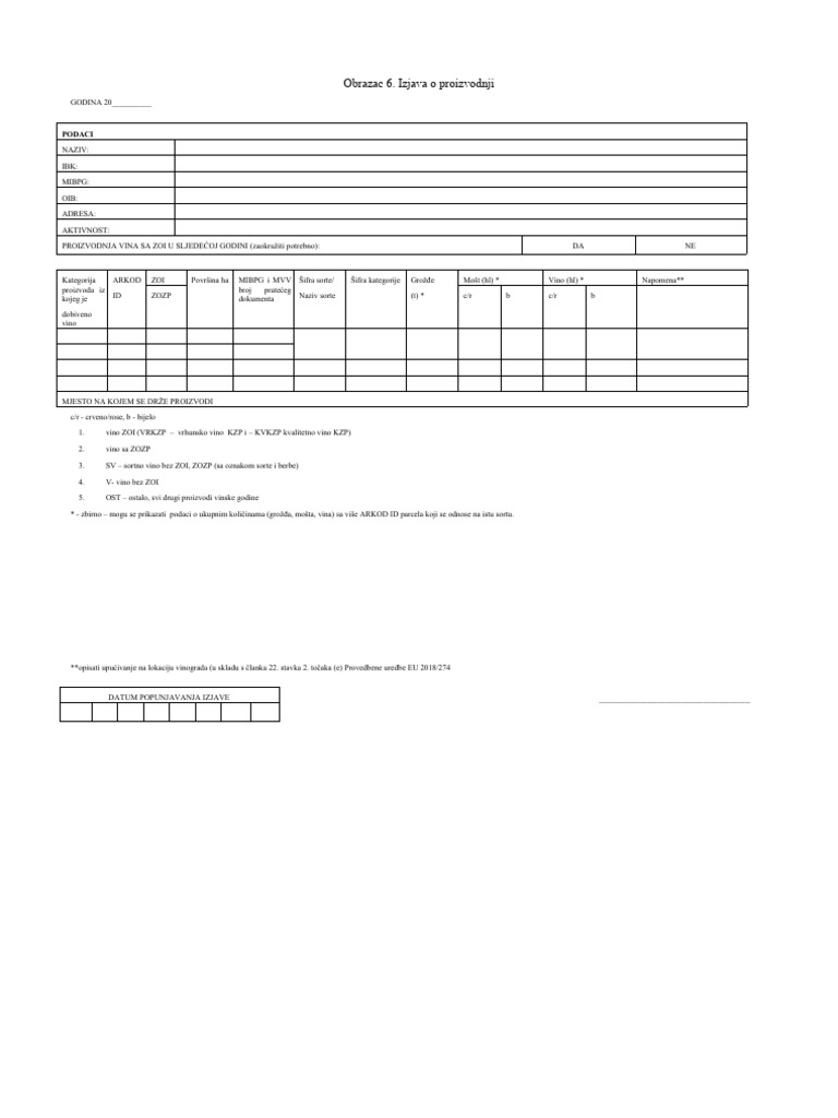 Izjava o Proizvodnji | PDF