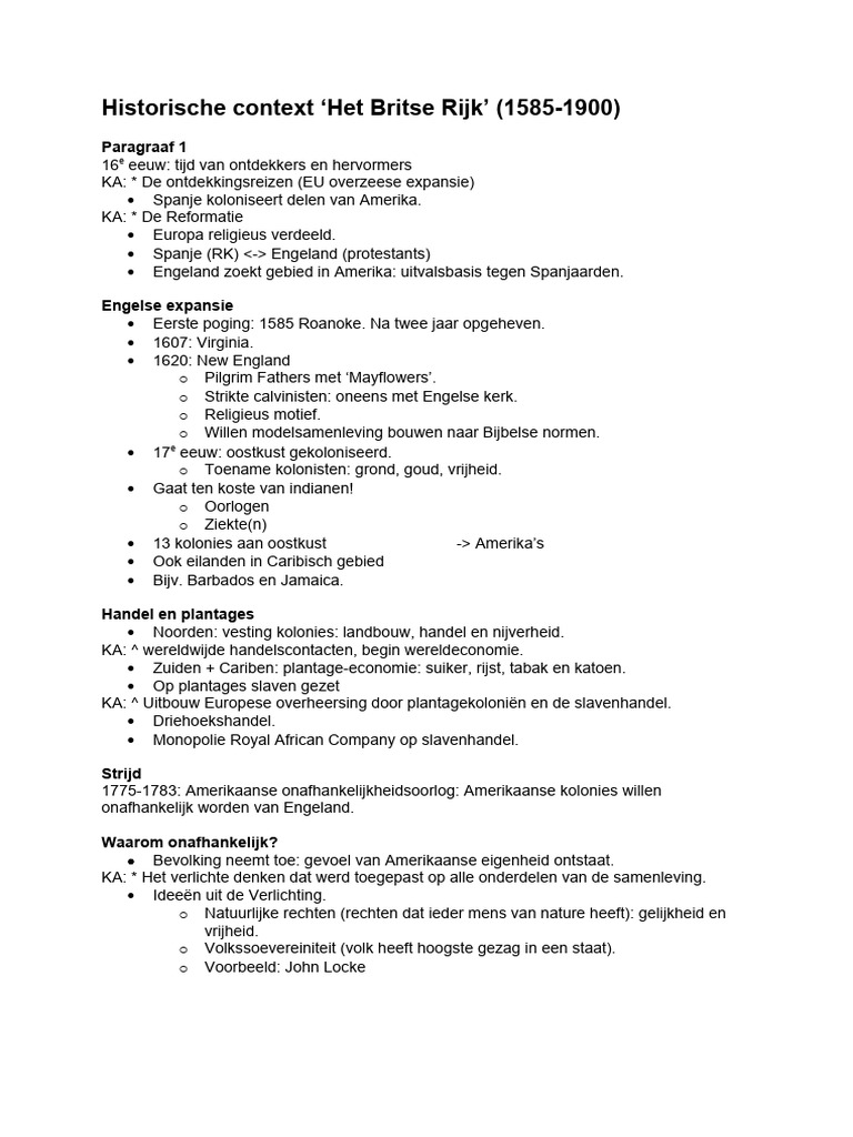 Historische context - Het Britse rijk | PDF