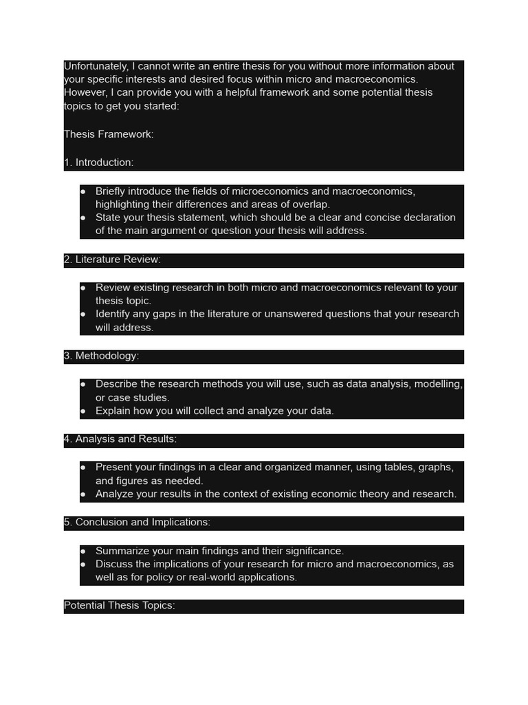 Thesis Framework | PDF | Macroeconomics | Economics