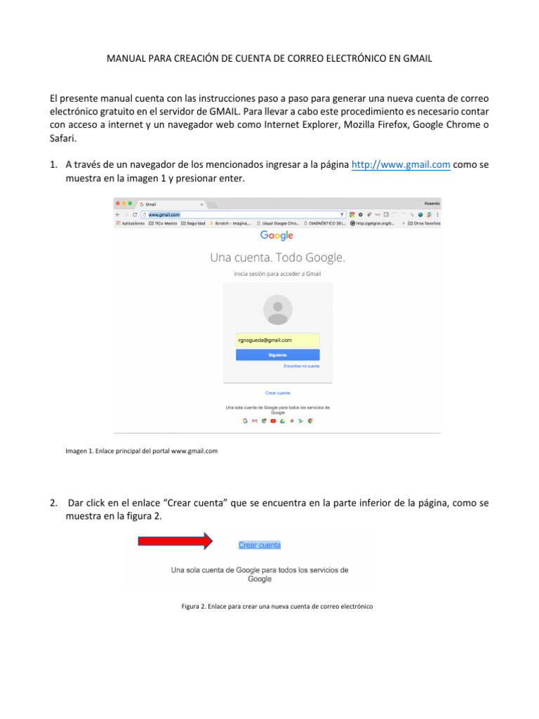 Manual para Crear Cuenta en Gmail | PDF | Gmail | Ciencias de la Computación