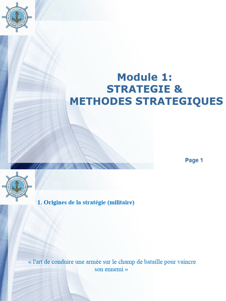 LA STRATEGIE 1 - Part 1 | PDF | Gestion stratégique | Économie d'entreprise