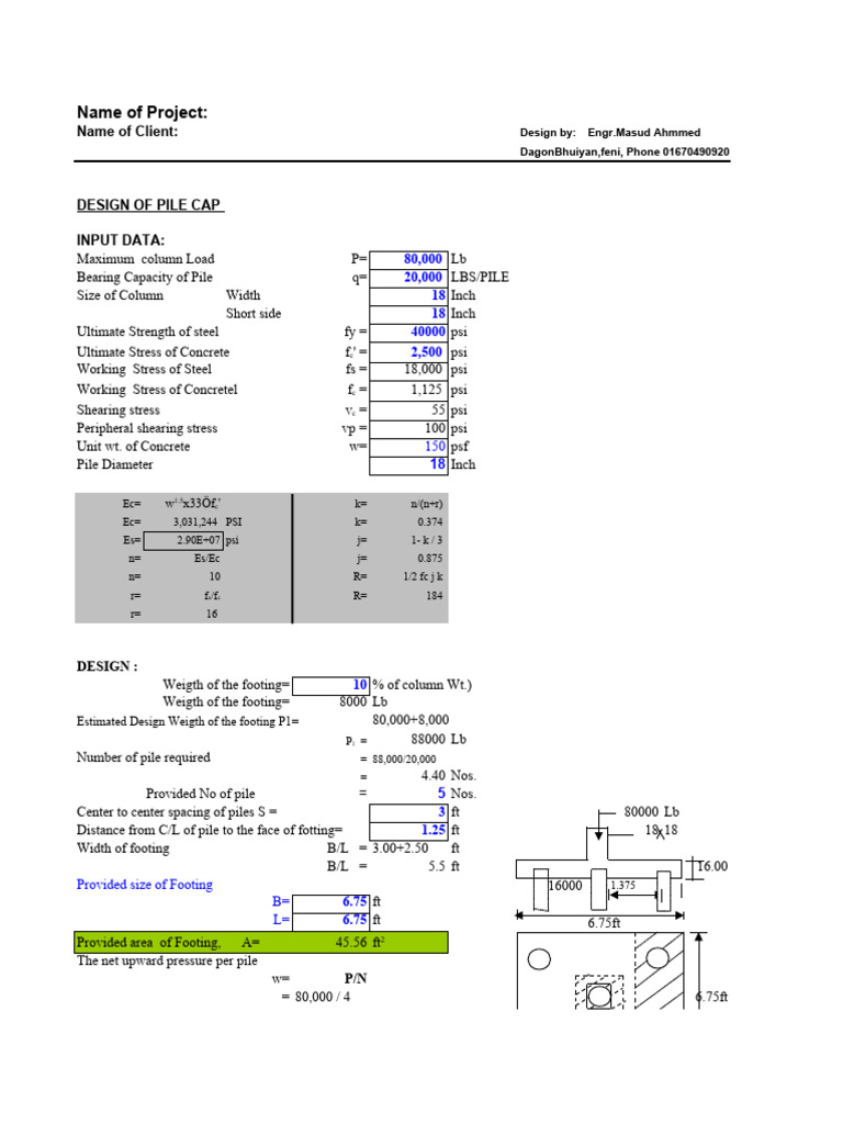 Pile Cap Design | PDF | Deep Foundation | Ultimate Tensile Strength