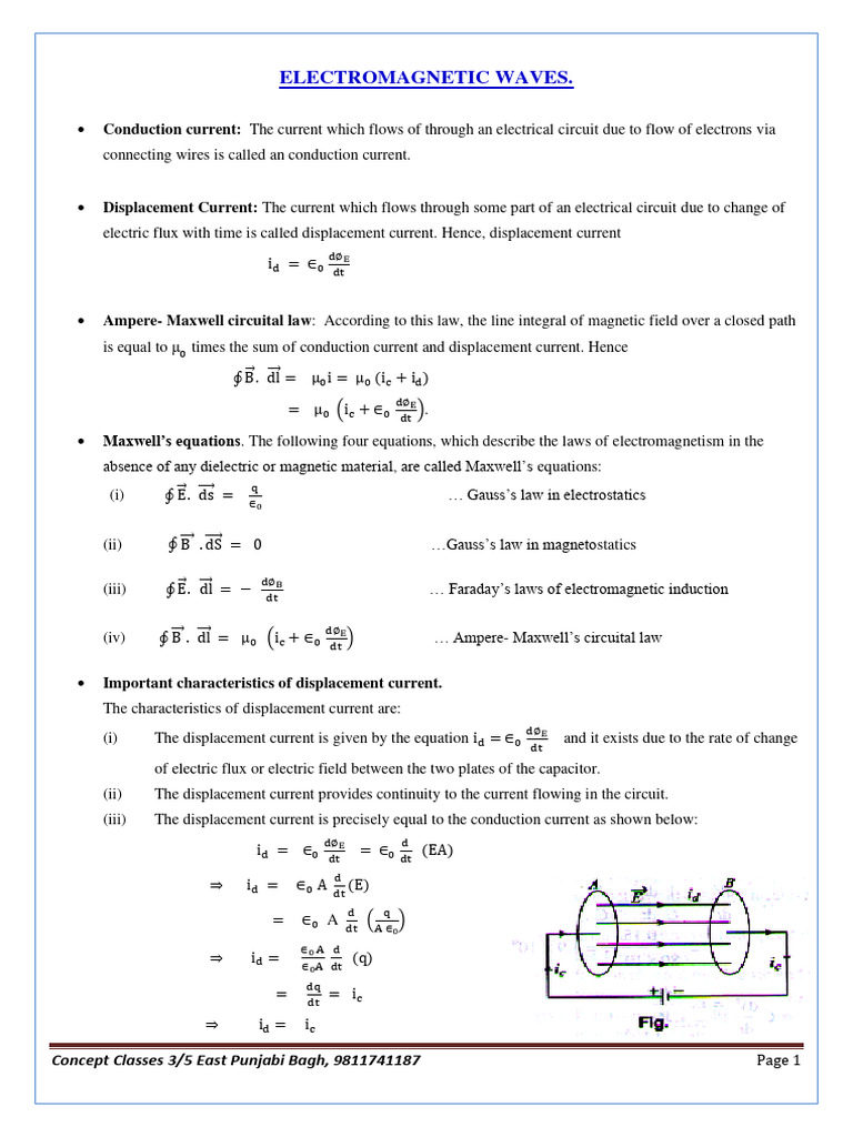 Electro Magnetic Waves Class Xii 1-12 | PDF | Waves | Electromagnetic ...