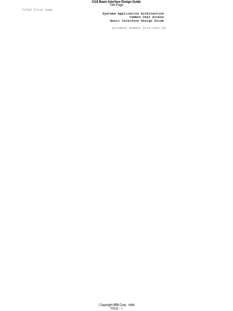 IBM SAA - CUA Basic Interface Design Guide | PDF | Graphical User ...
