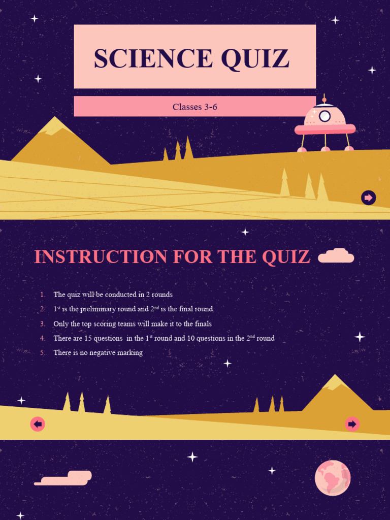 Science Quiz Class 3 To 6 | PDF | Rock (Geology) | Nature