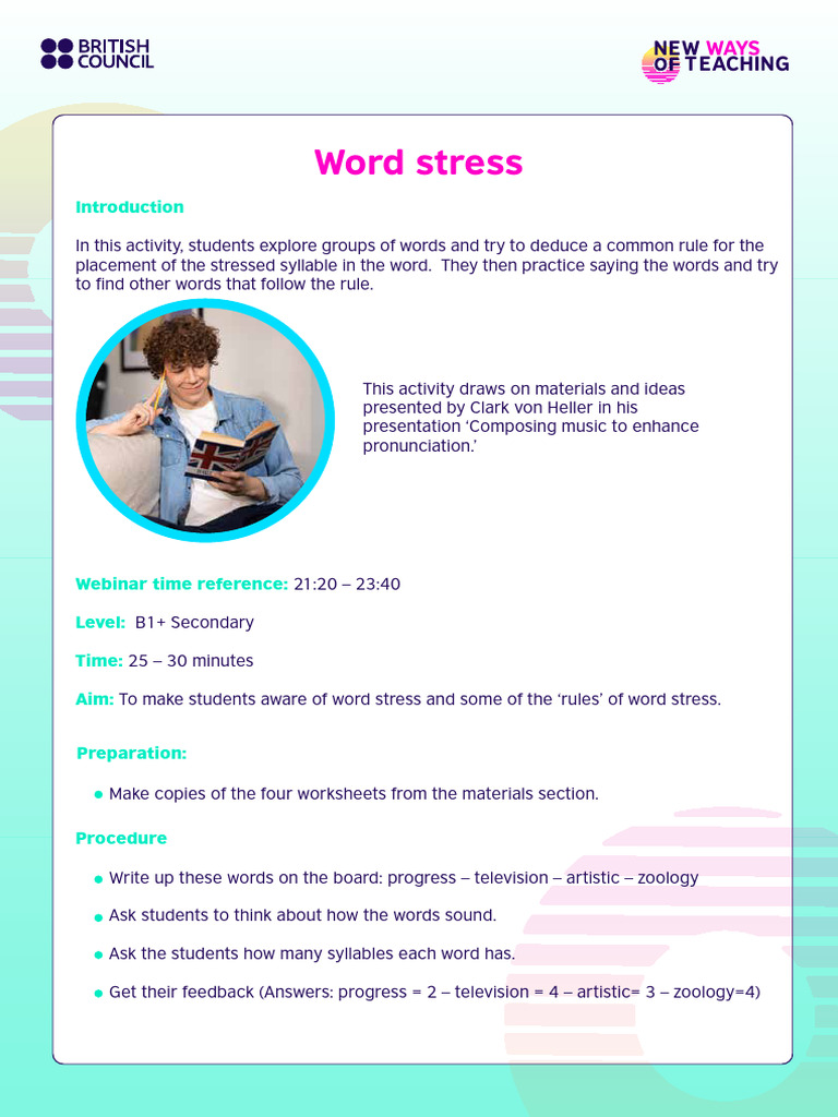 Teaching Word Stress | PDF | Stress (Linguistics) | Word