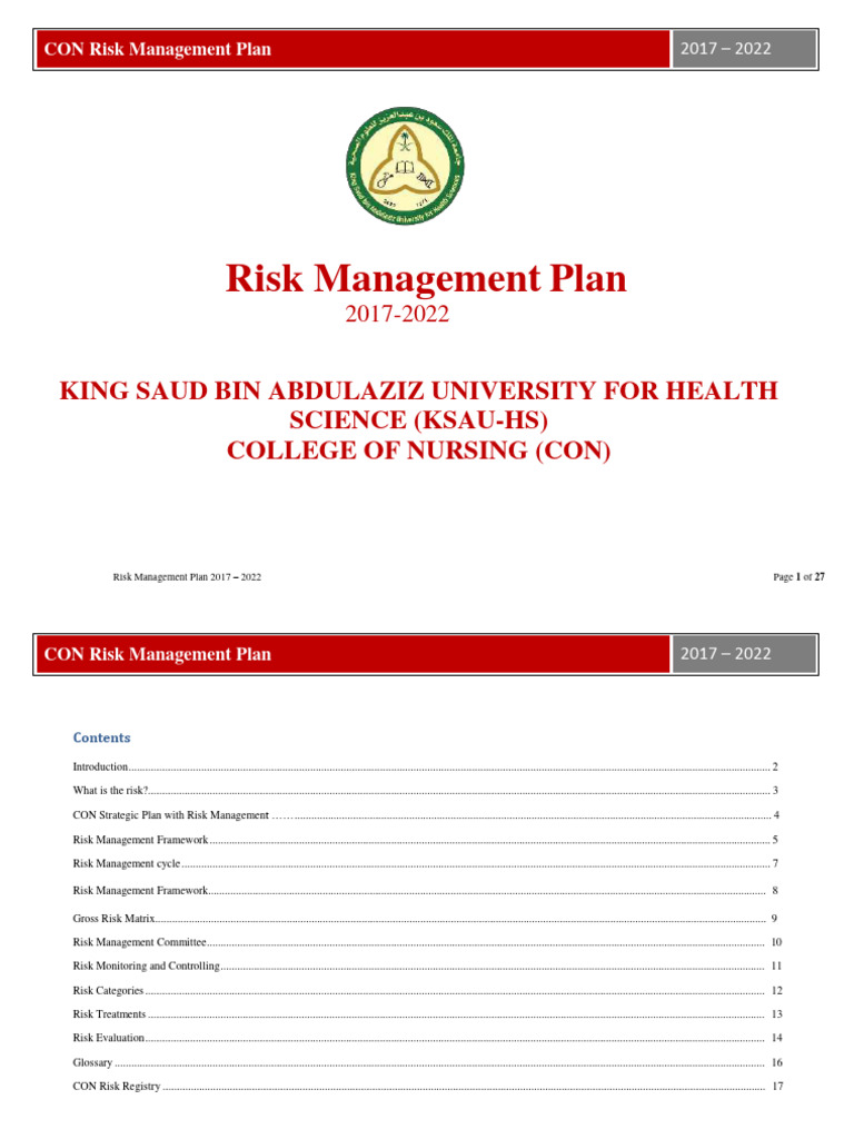 Risk Management Plan-Template | PDF | Risk | Risk Management