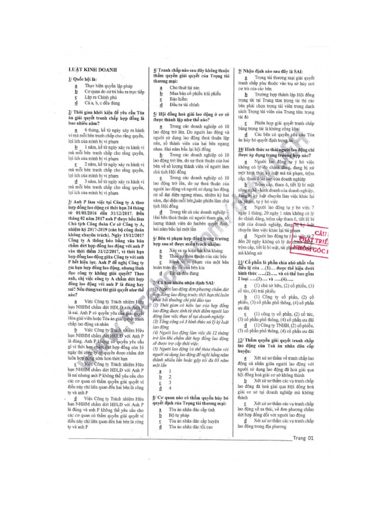 đề thi lkd k45 | PDF