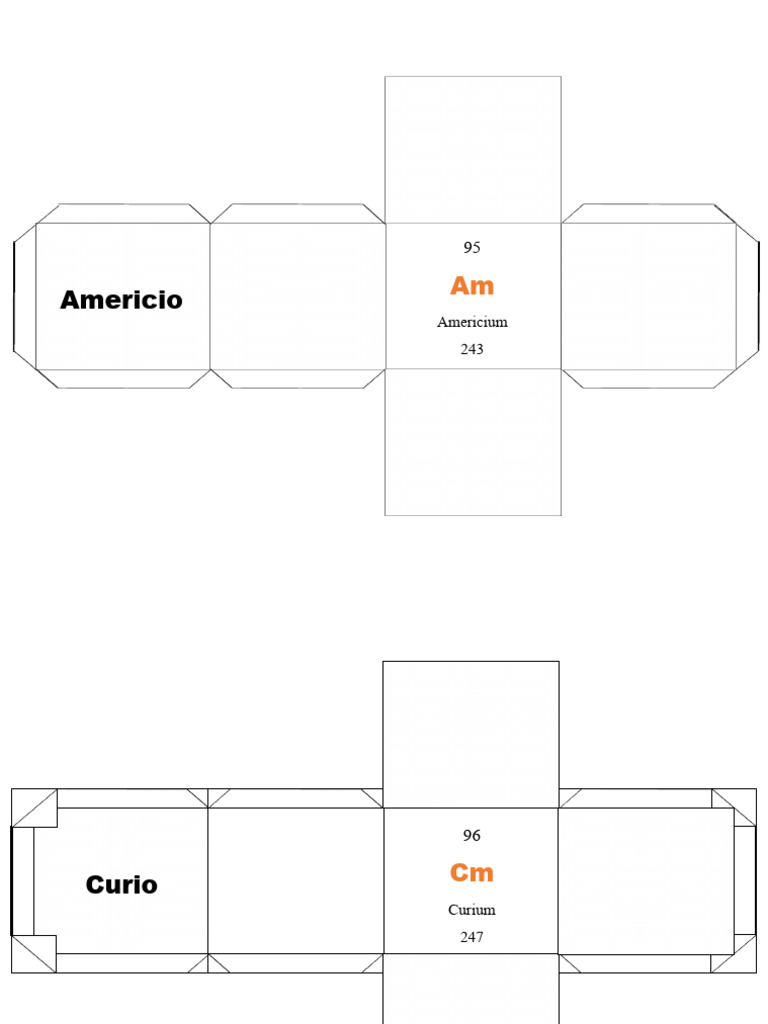 Plantilla de Cubos de Tabla Periodica | PDF