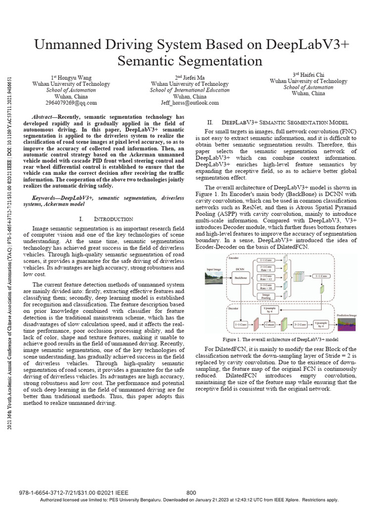 Deep Lab V3 | PDF | Image Segmentation | Deep Learning