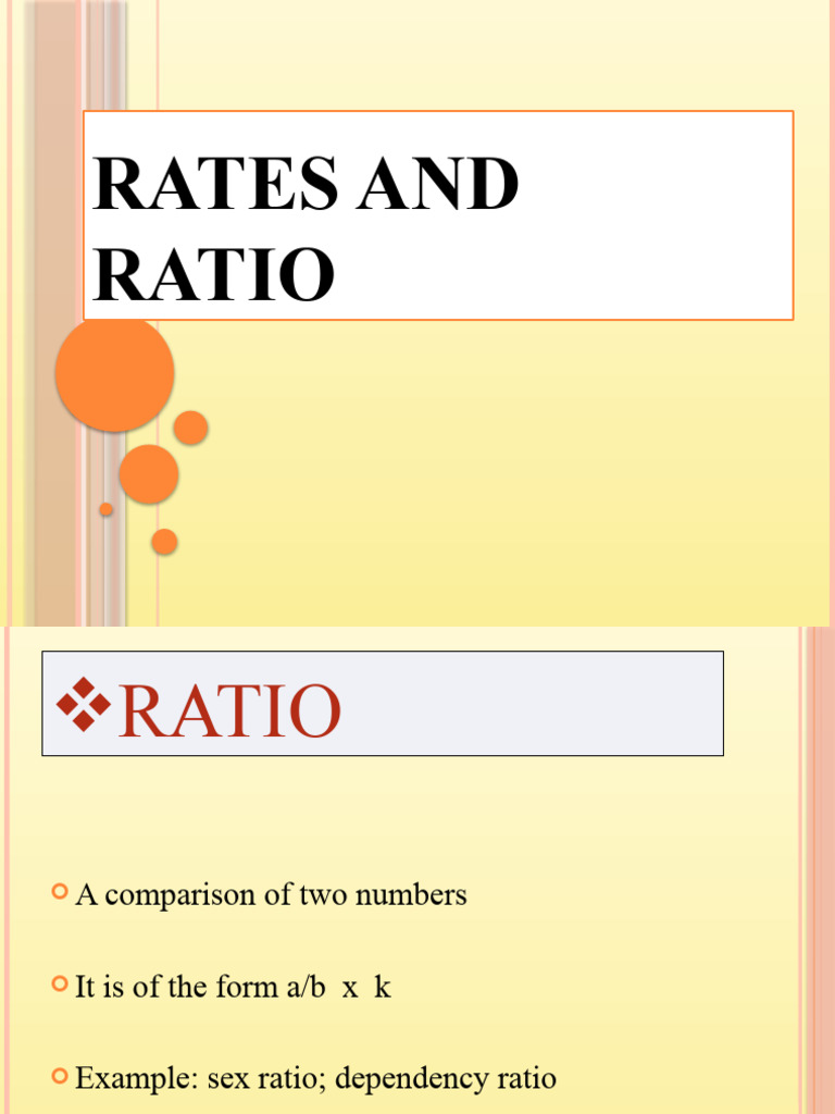 Rates and Ratio | PDF | Demography | Medical Specialties