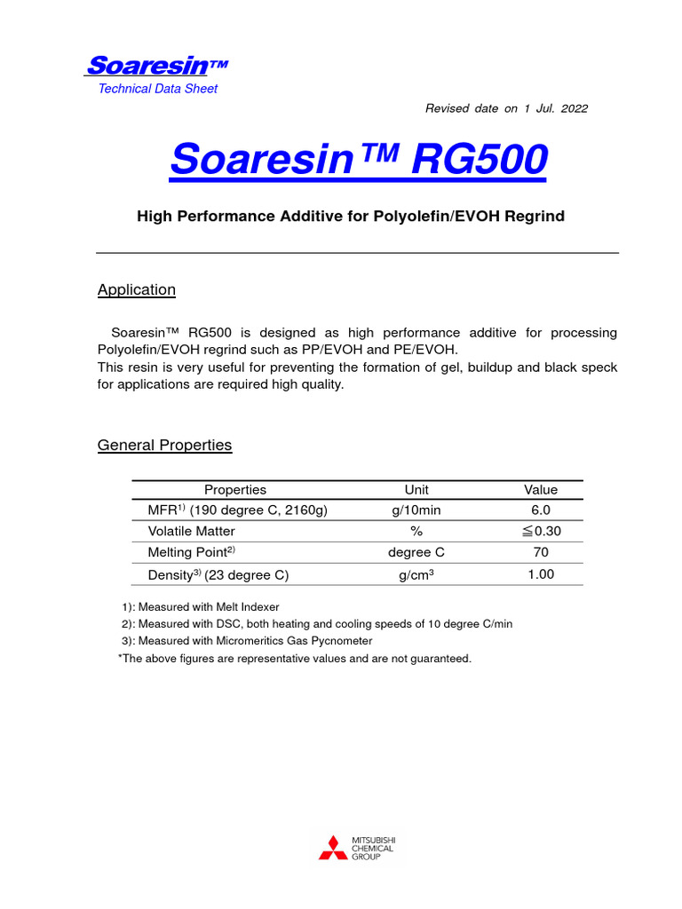 RG 500 | PDF | Secondary Sector Of The Economy | Chemical Substances