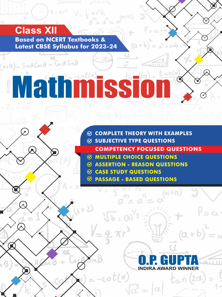 Mathmission For Xii (2023-24) - O.P. Gupta | PDF | Matrix (Mathematics ...