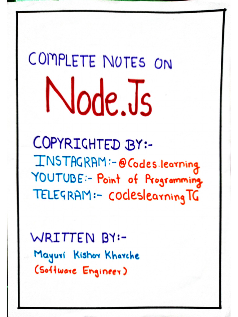 Node - Js Handwritten Notes | PDF
