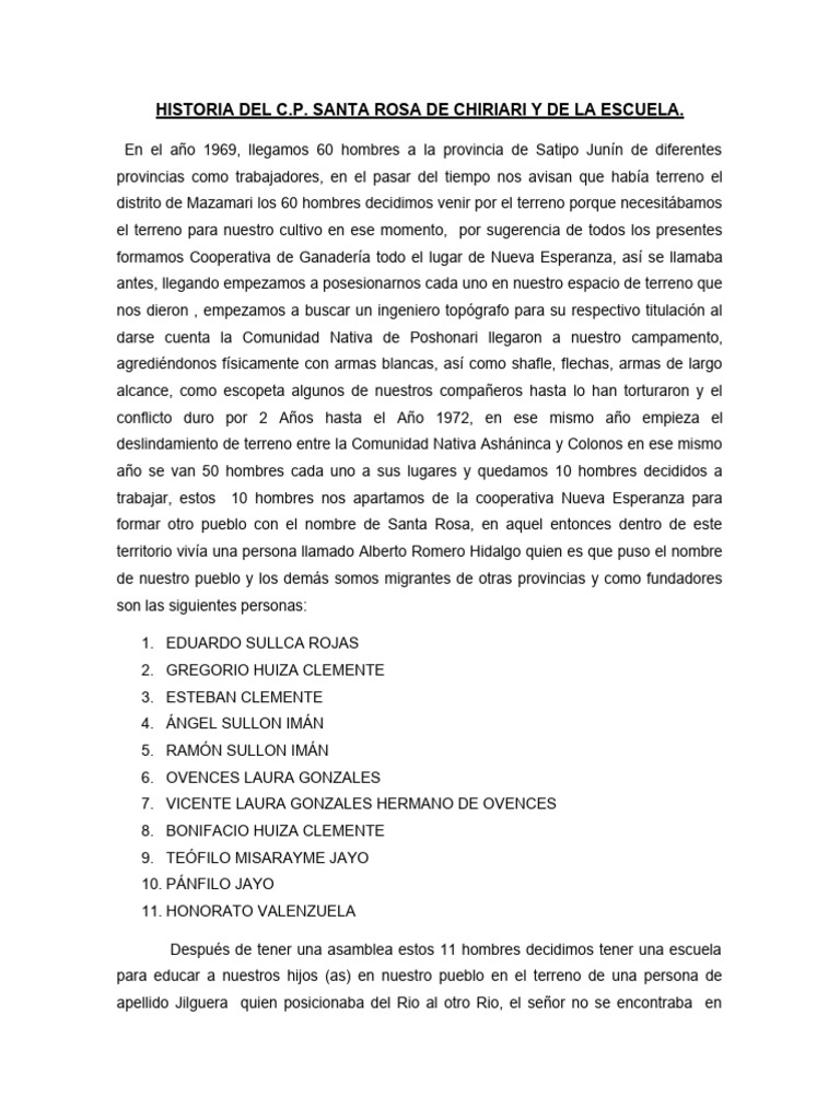 Historia de Santa Rosa | PDF