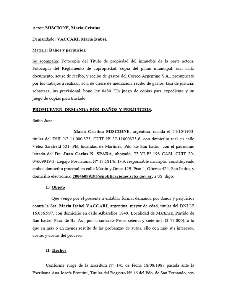 Inicia Demanda | PDF | Testigo experto | Demanda judicial Inicia Demanda | PDF | Testigo experto | Demanda judicial