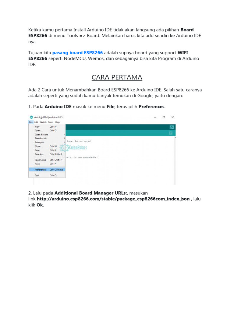 Cara Menambahkan Library ESP8266 | PDF