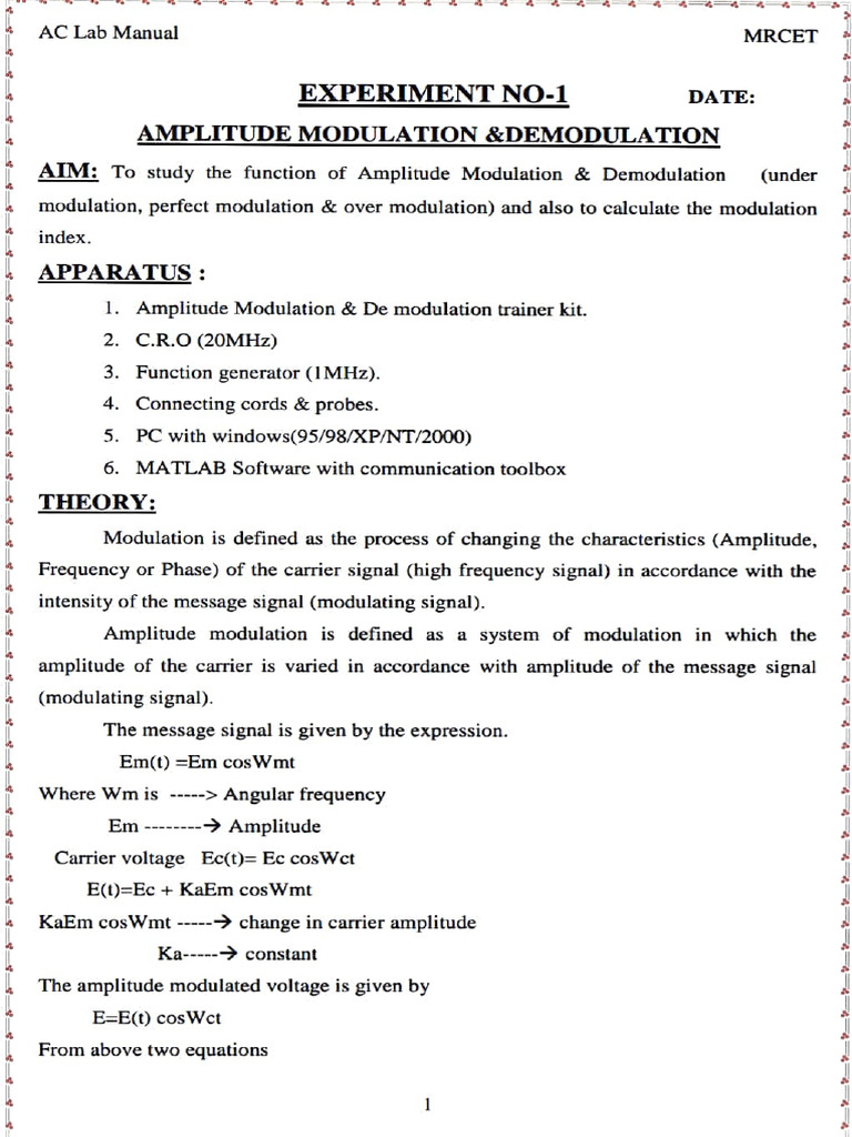 adc lab | PDF | Modulation | Amplitude