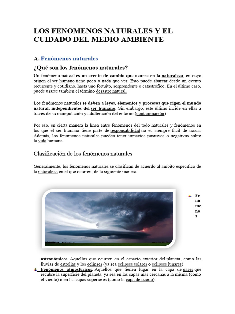 El Medio Ambiente y Los Fenomenos Naturales | PDF | Entorno natural | Fauna
