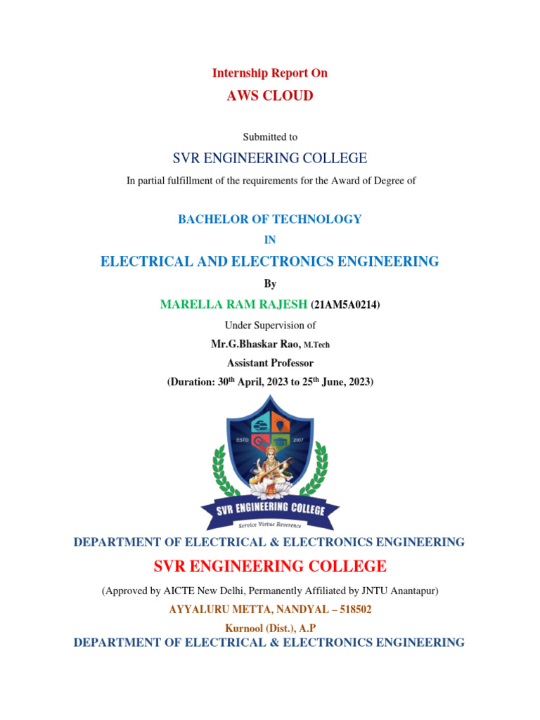 Aws Rajesh Report | PDF | Cloud Computing | Amazon Web Services