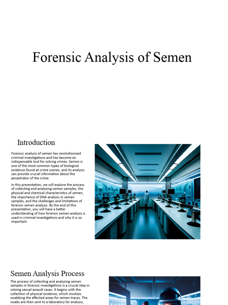 Forensic Semen Analysis Overview | PDF | Dna Profiling | Forensic Science