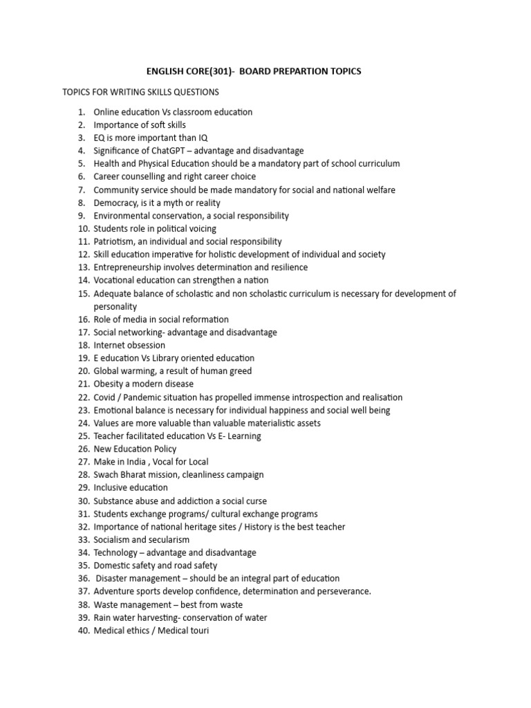 Writting Skills For Board Exam | PDF | Educational Technology