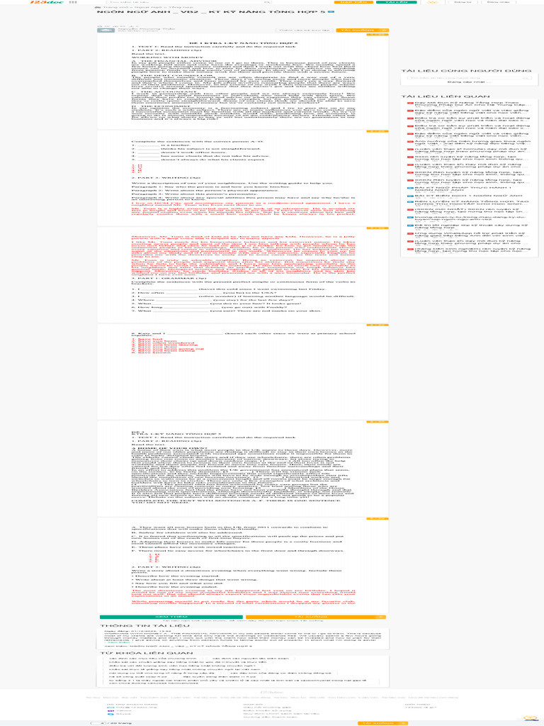 Ngôn NG Anh - Vb2 - KT K Năng T NG H P 5 | PDF