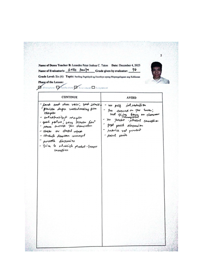 Continue-Avoid Form Taton | PDF