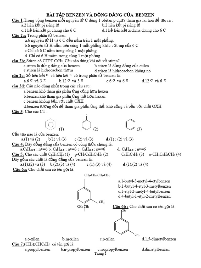 Bài tập Benzen - 363327 | PDF