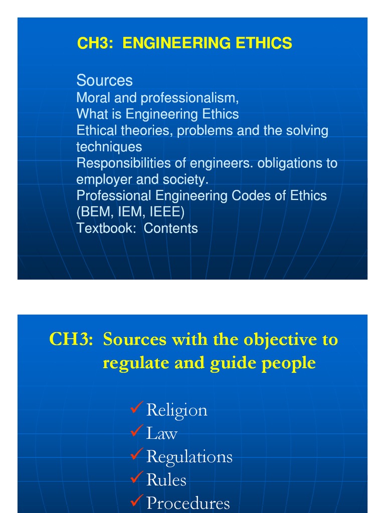 Ch3: Engineering Ethics Ch3: Engineering Ethics: Sources Sources | PDF ...