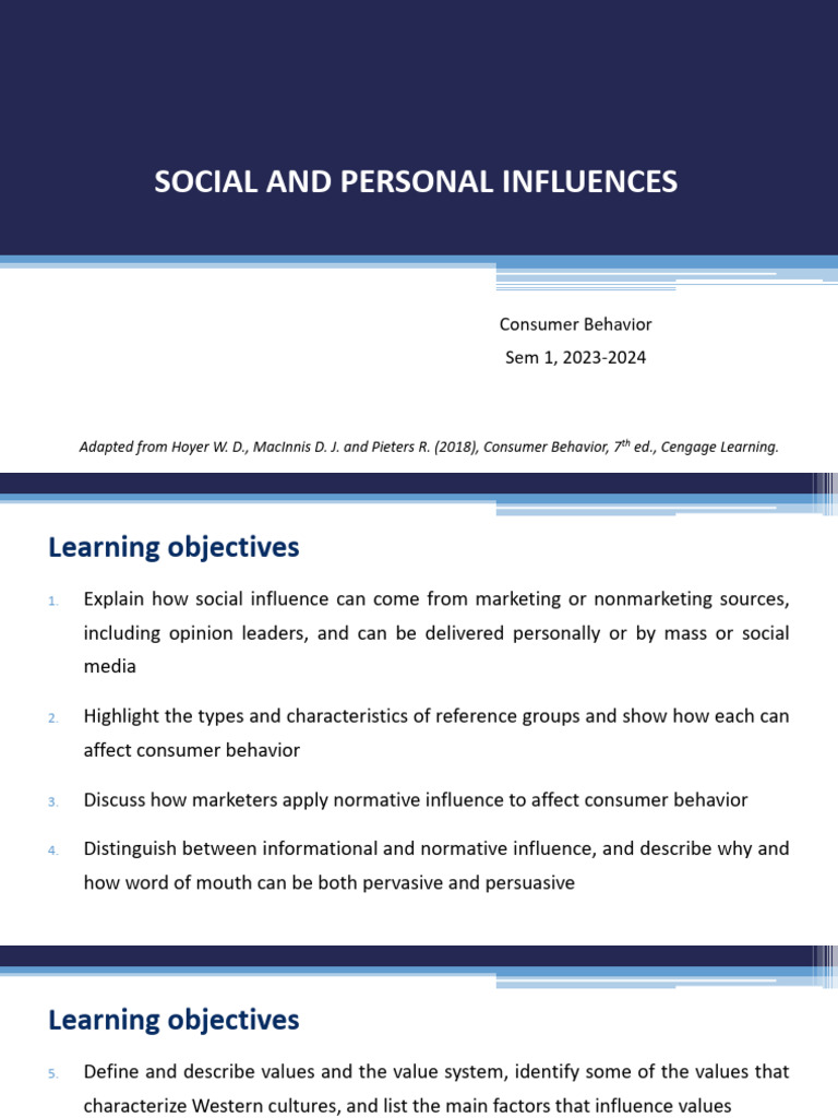 (CB) L8 - Social and Personal Influences | PDF