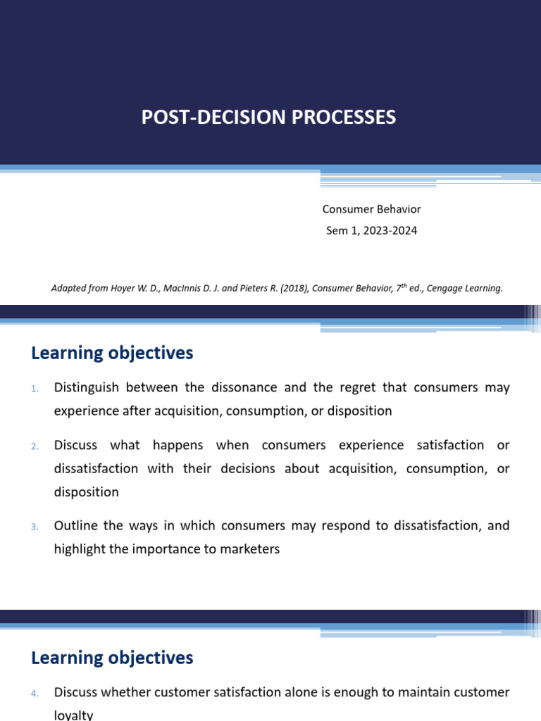 Post-Decision Consumer Dissonance Insights | PDF | Customer ...