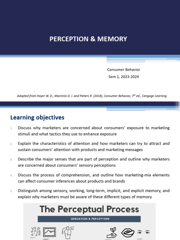 (CB) L3 - Perception and Memory | PDF | Perception | Memory