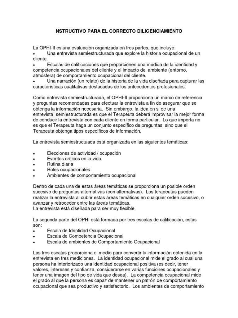 Evaluación OPHI-II: Guía Completa | PDF | Crecimiento personal y ...
