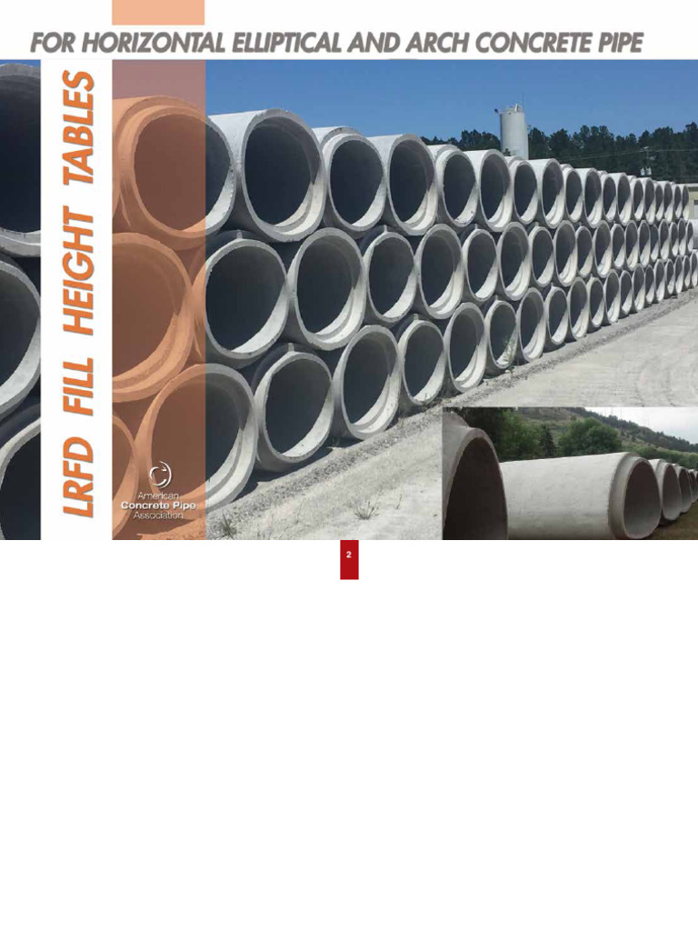 ACPA Fill Height Tables LFRD Elliptical and Arch 1 | PDF | Concrete | Pound (Mass)