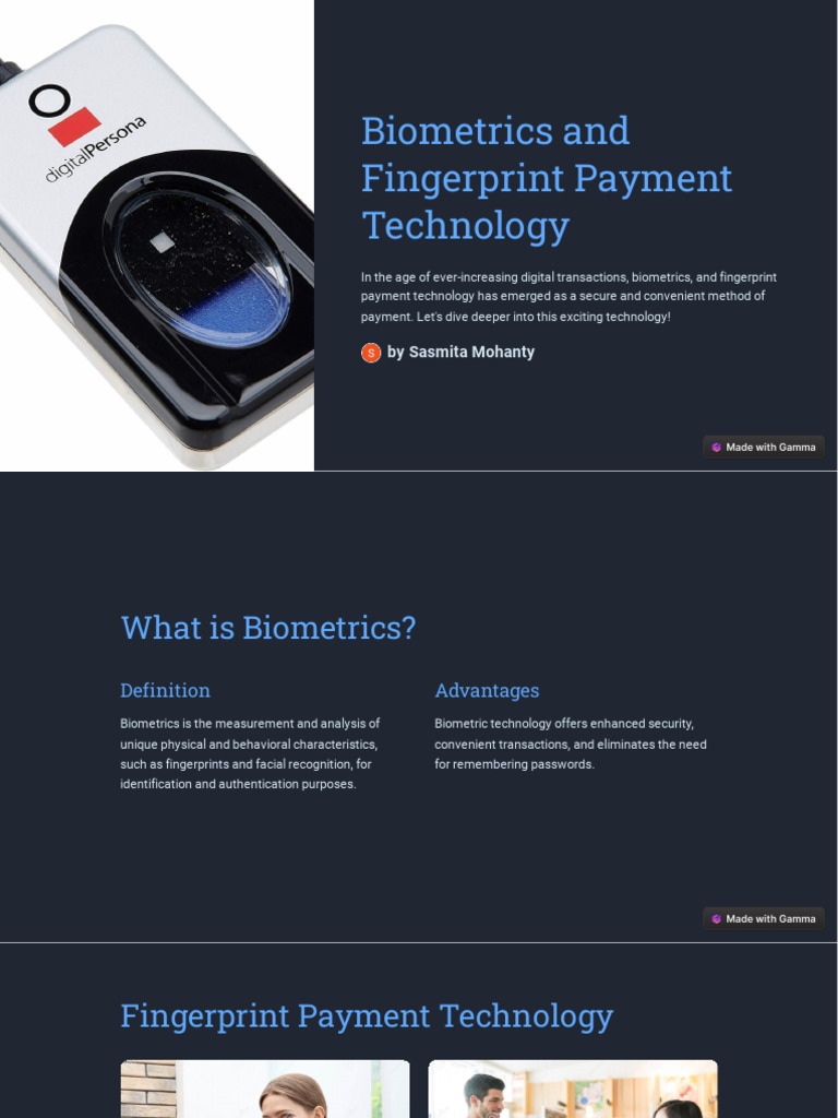 Biometrics and Fingerprint Payment Technology | PDF | Biometrics ...