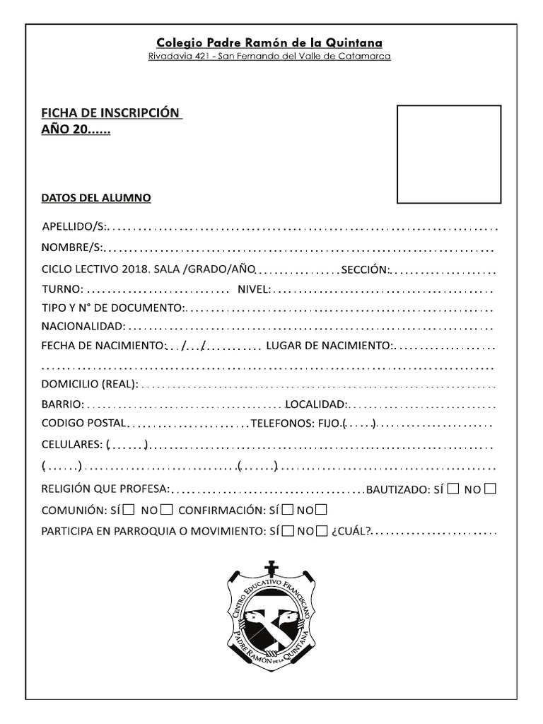 Ficha de Inscripcion | PDF