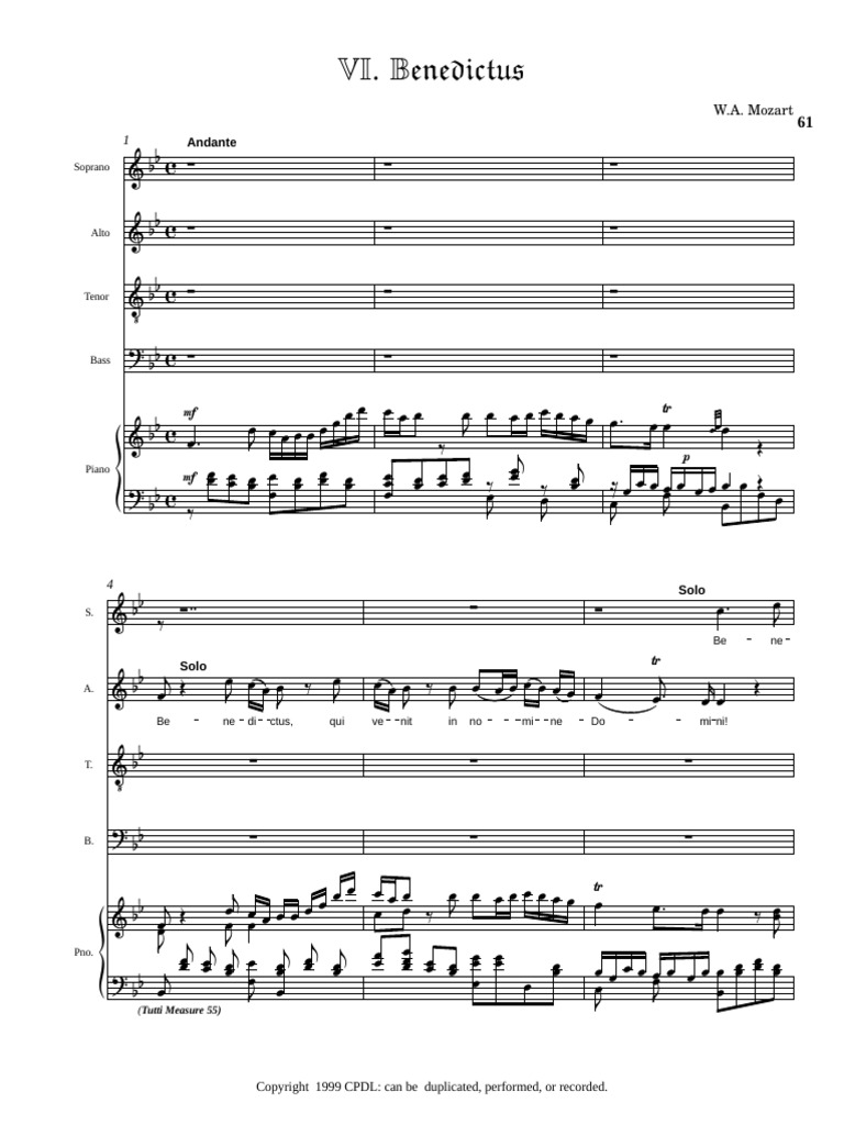 Mozart Benedictus | PDF